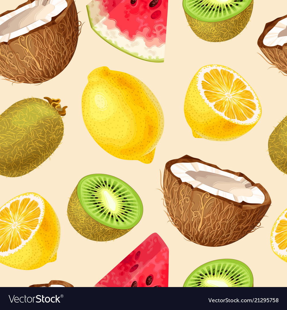 Seamless fruit pattern Royalty Free Vector Image