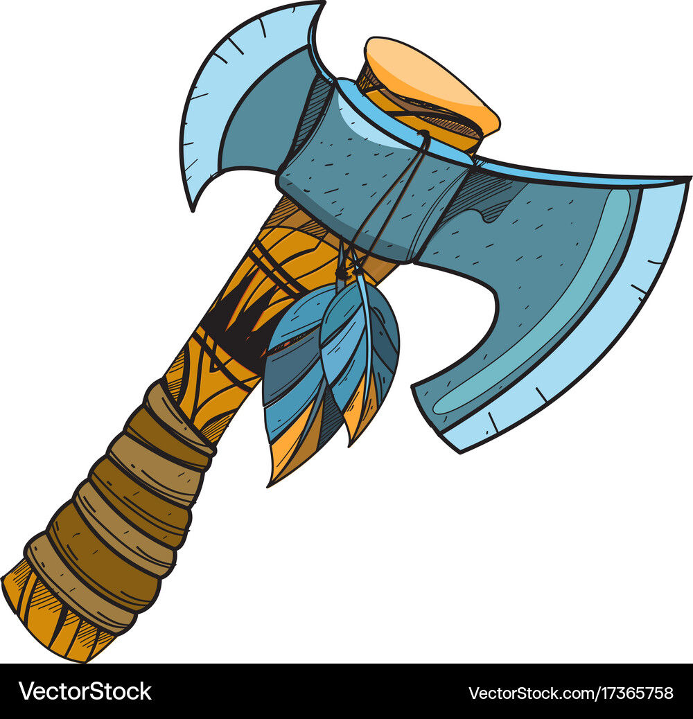 Tomahawk military weapons indians north Royalty Free Vector