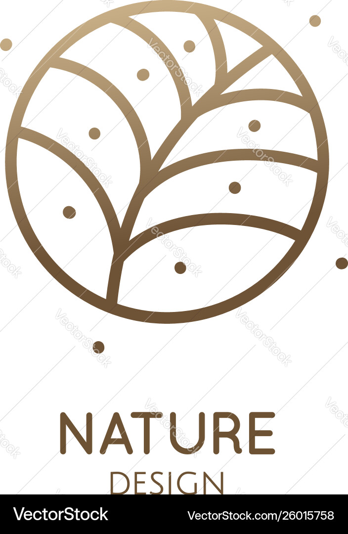 Tropical plant round logo Royalty Free Vector Image