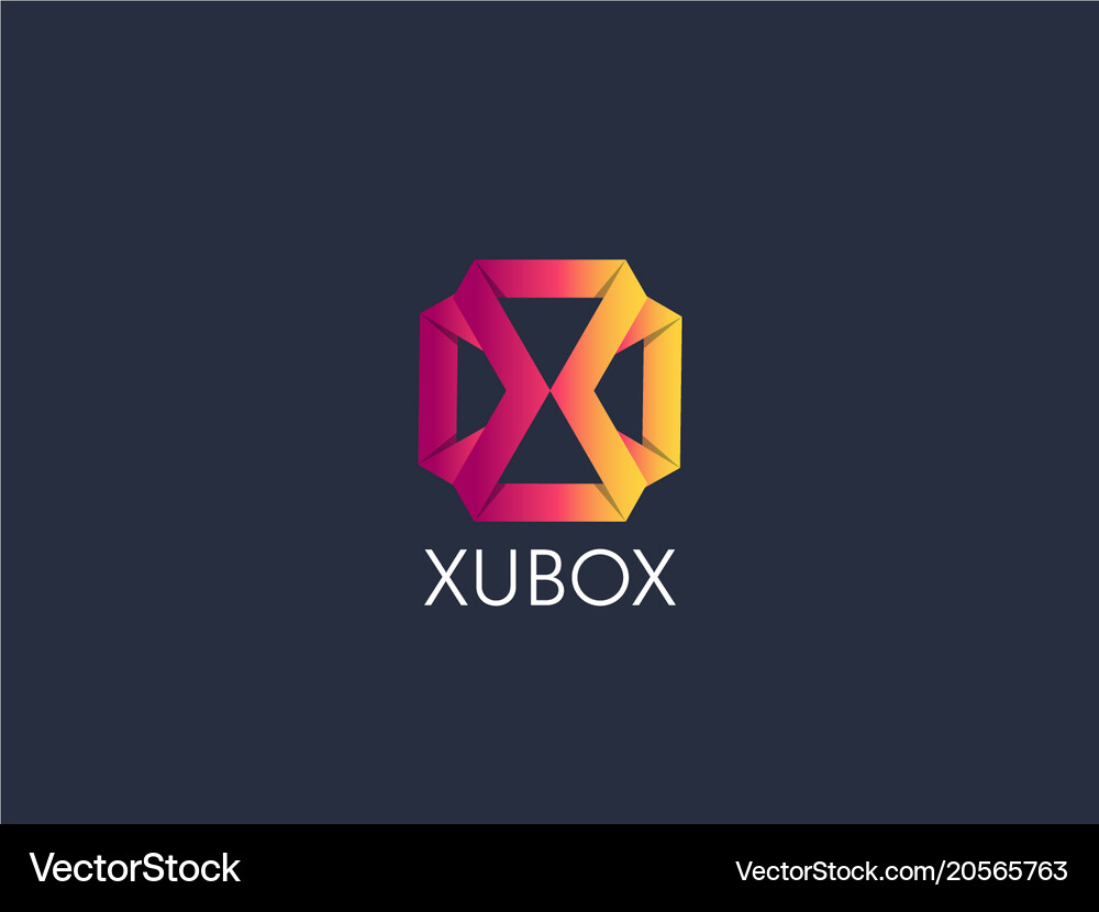 Abstract geometric letter x logo template Vector Image