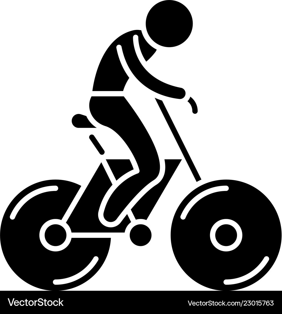 Biking black icon sign on isolated Royalty Free Vector Image