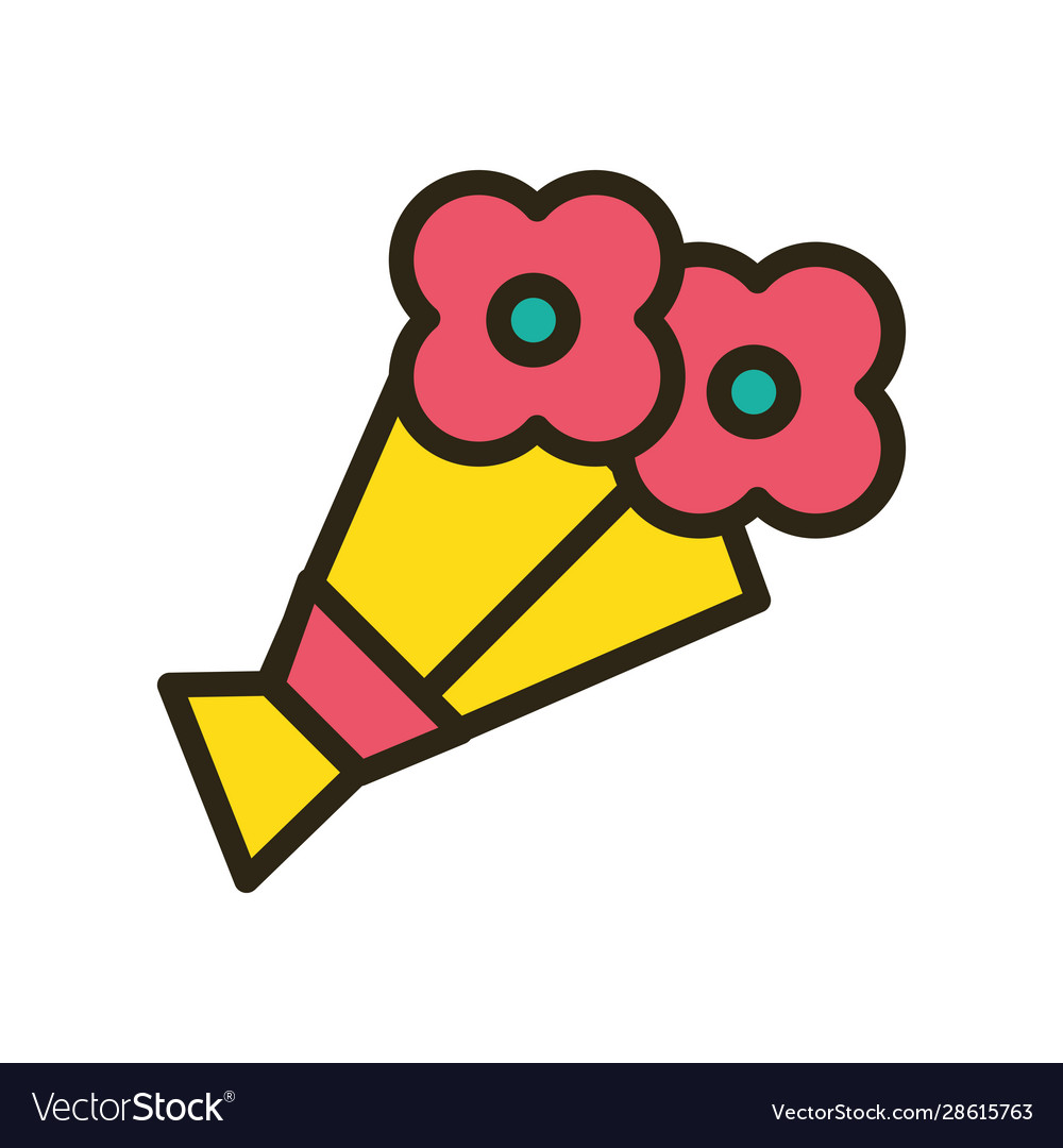 Bouquet flowers isolated icon Royalty Free Vector Image Bouquet flowers isolated icon Royalty Free Vector Image