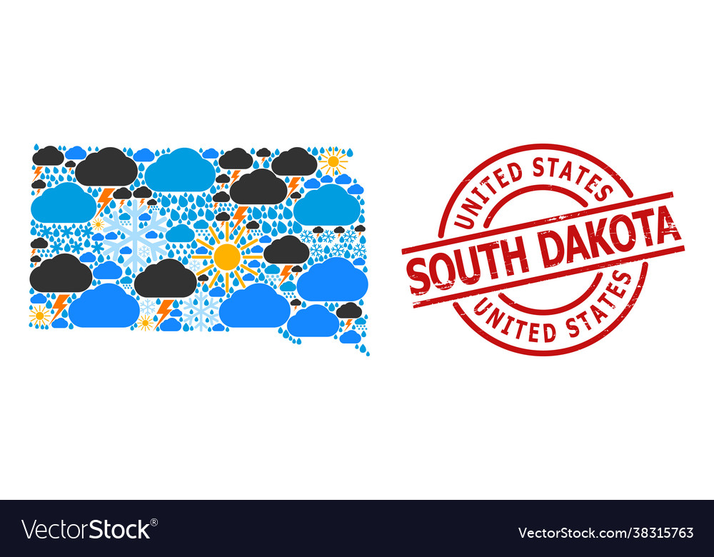 Climate pattern map south dakota state Royalty Free Vector Climate pattern map south dakota state Royalty Free Vector