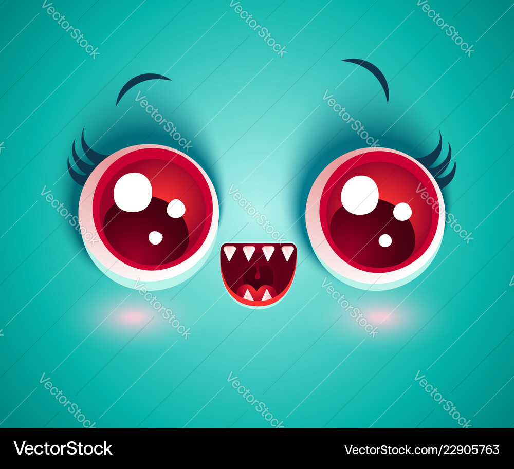 Cute face monster for halloween mask Royalty Free Vector