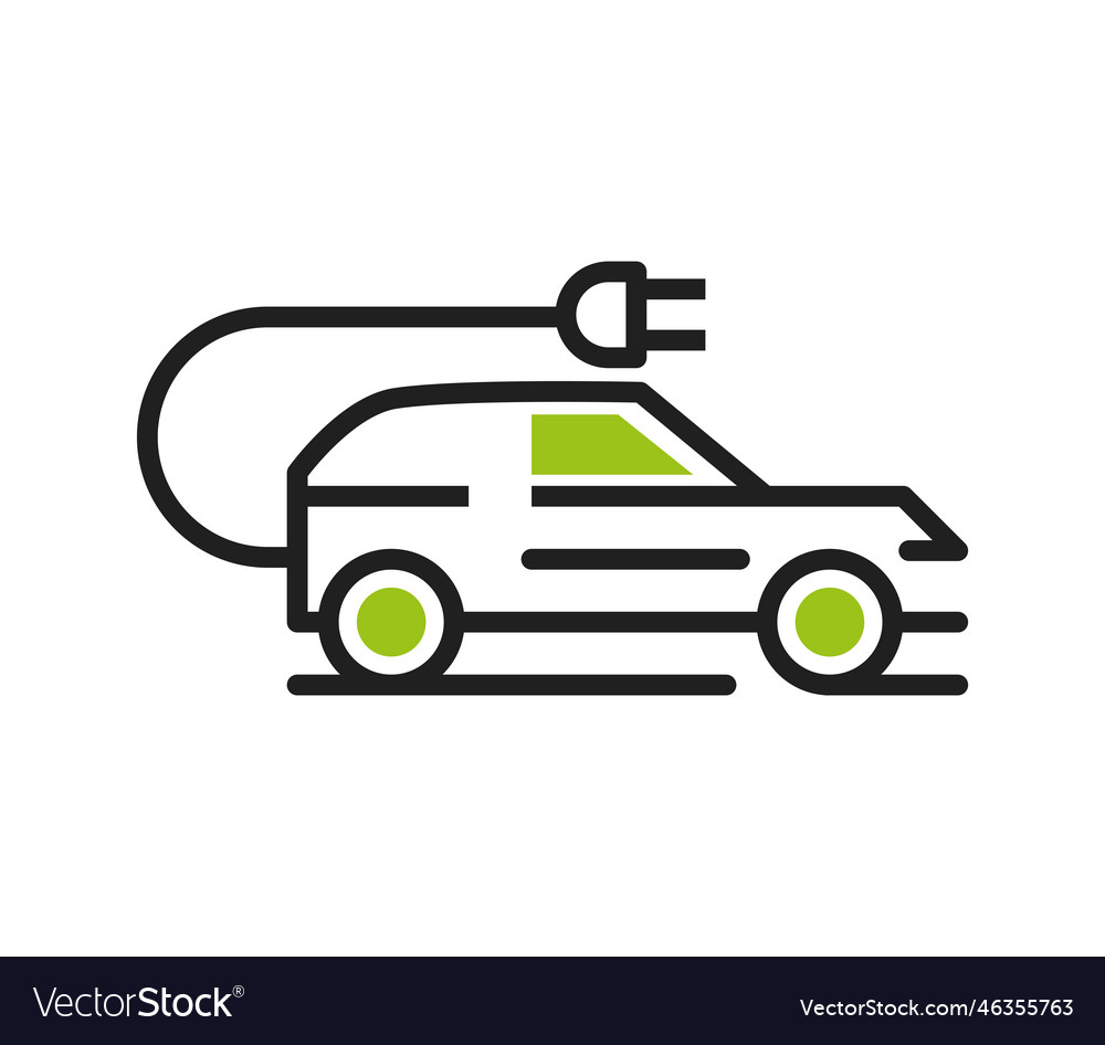 Electric car plug Royalty Free Vector Image - VectorStock
