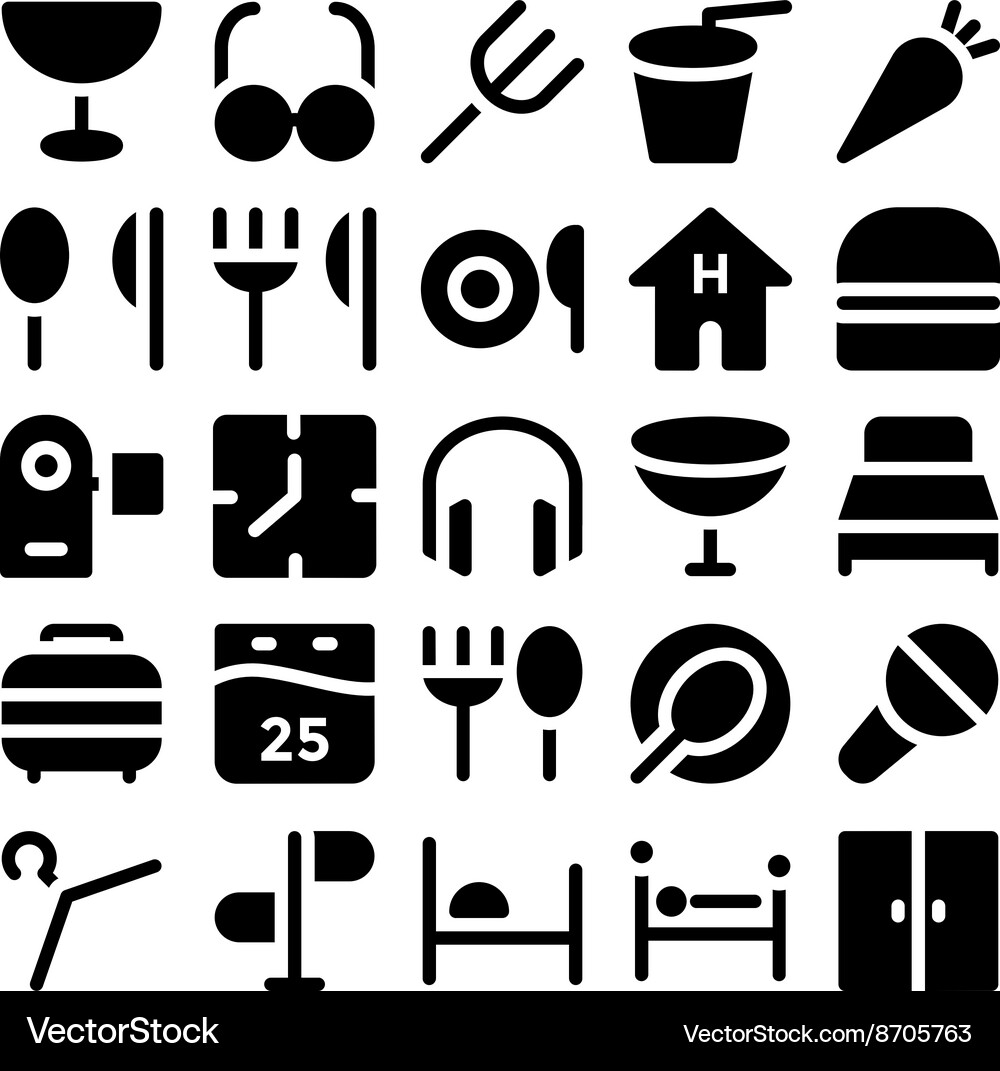 Hotel and Restaurant Icons 9 Royalty Free Vector Image