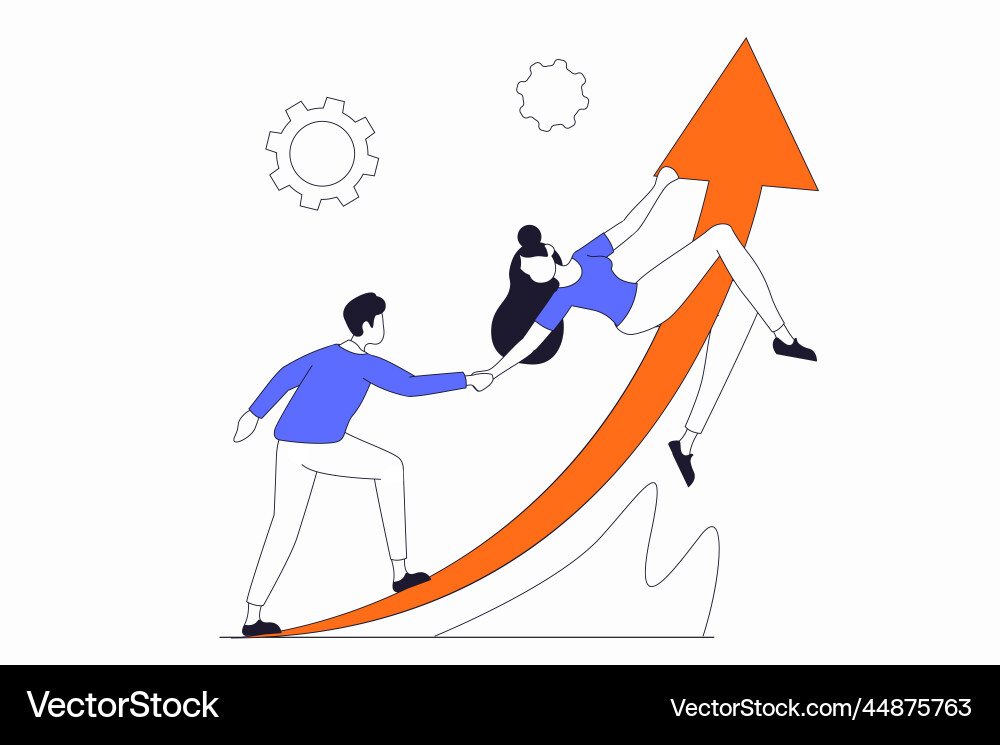 Leadership concept with people scene in flat Vector Image