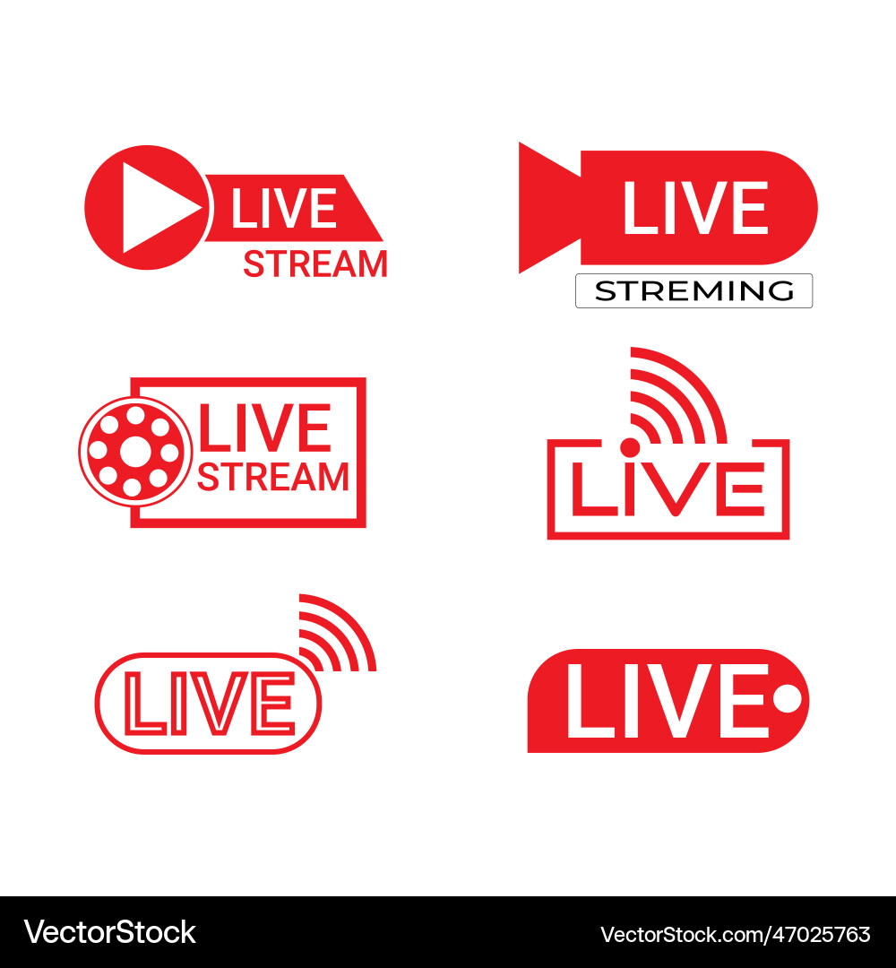 Live streaming logo icon collection design inspira