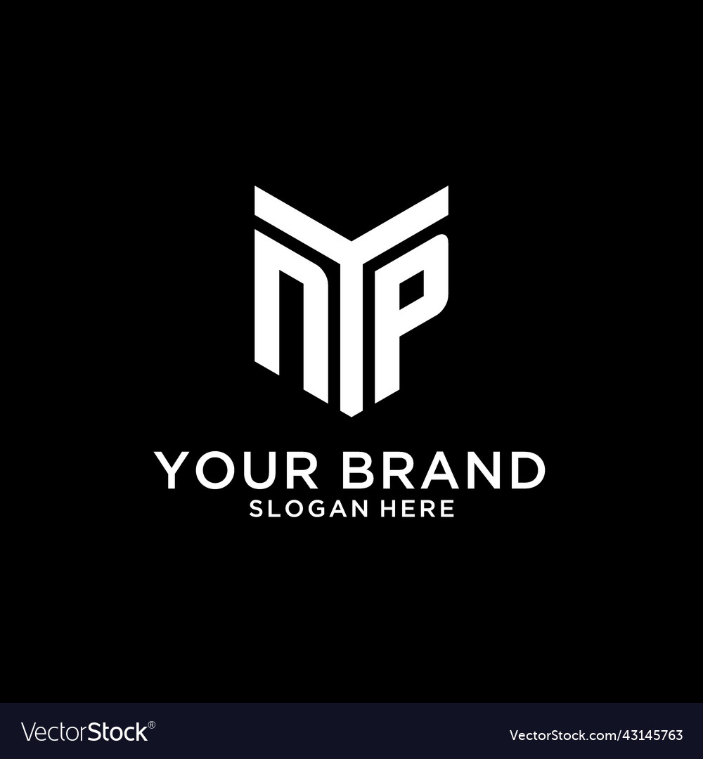 Np mirror initial logo creative bold monogram Vector Image