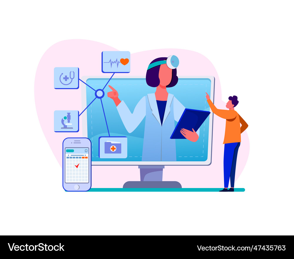 Online medical assistance Royalty Free Vector Image