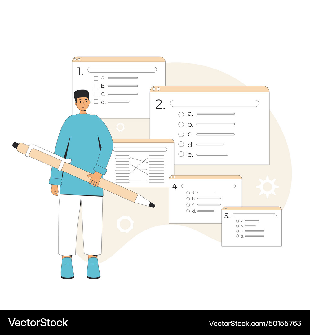 Online test customer opinion answers Royalty Free Vector
