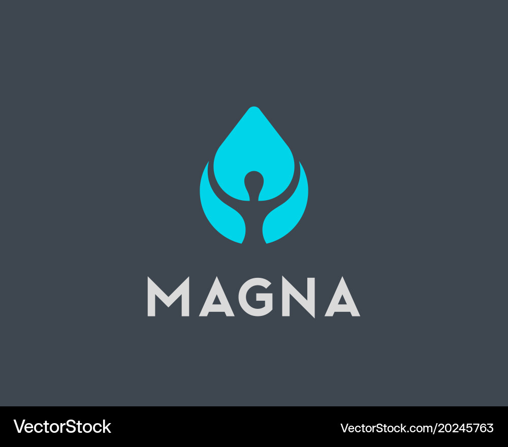 Person water logotype human drop logo Royalty Free Vector