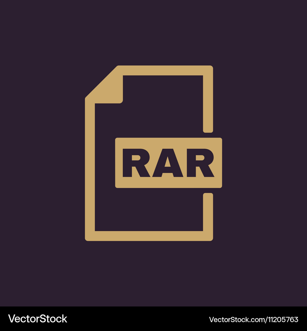 Rar file icon archive and compressed symbol Vector Image