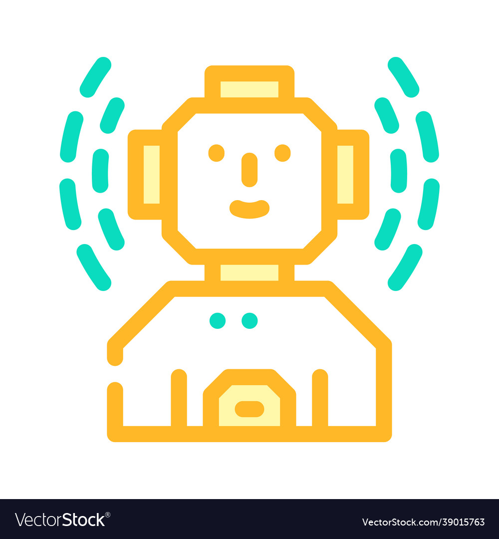 Robot fantasy character color icon Royalty Free Vector Image