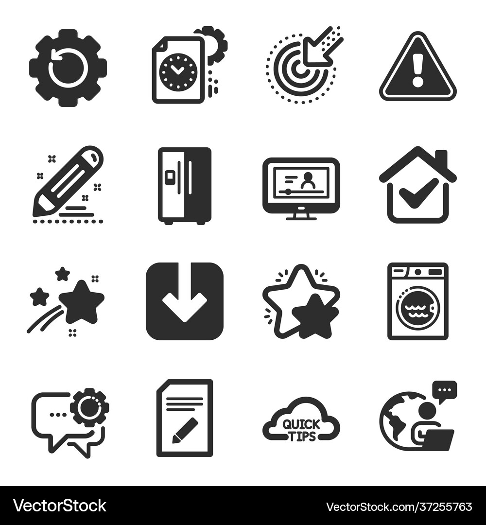 Set technology icons such as employees Royalty Free Vector