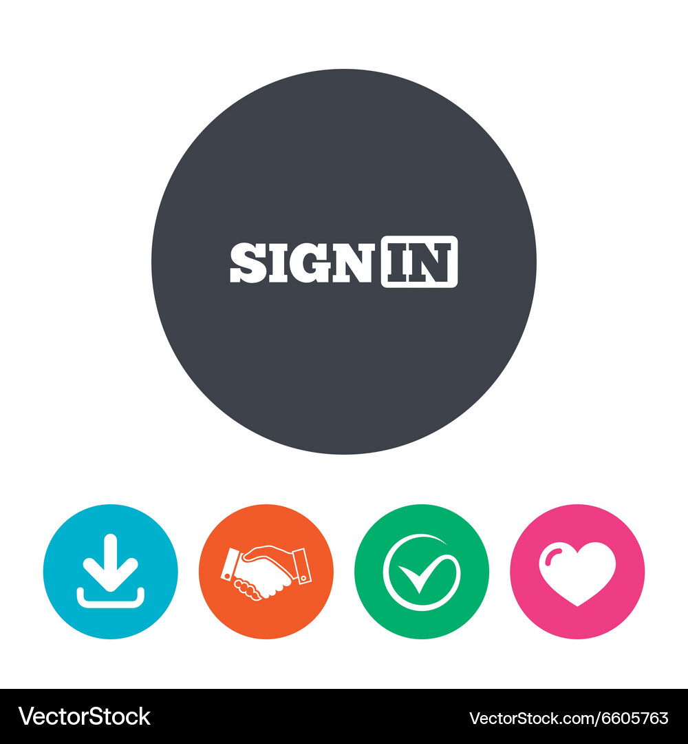 Sign in icon join symbol Royalty Free Vector Image