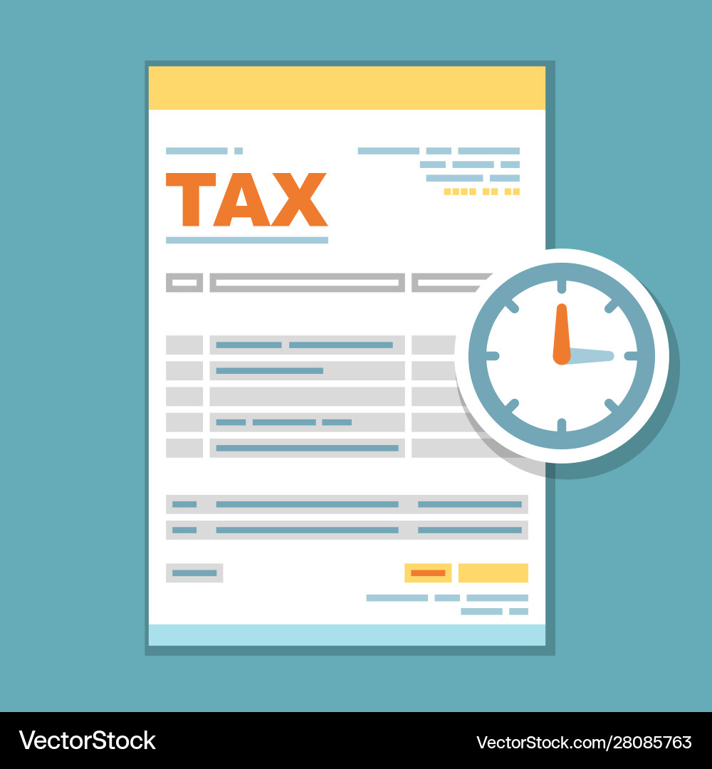 Tax payment time form icon - reminder state Vector Image