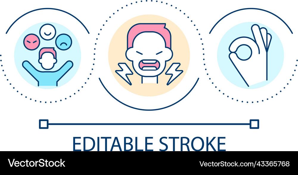 Anger loop concept icon Royalty Free Vector Image