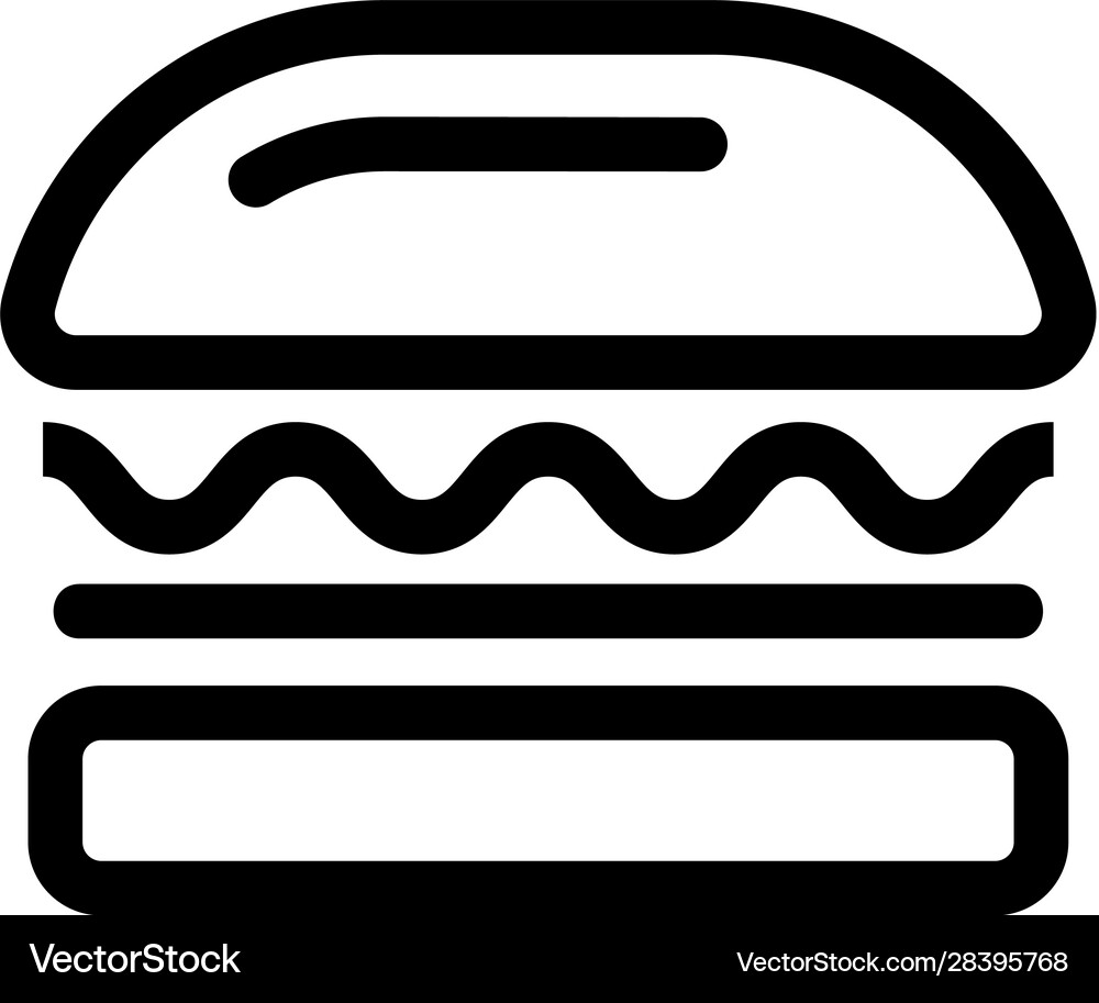 Burger icon isolated contour symbol Royalty Free Vector