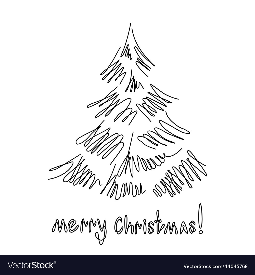 Christmas tree merry Royalty Free Vector Image