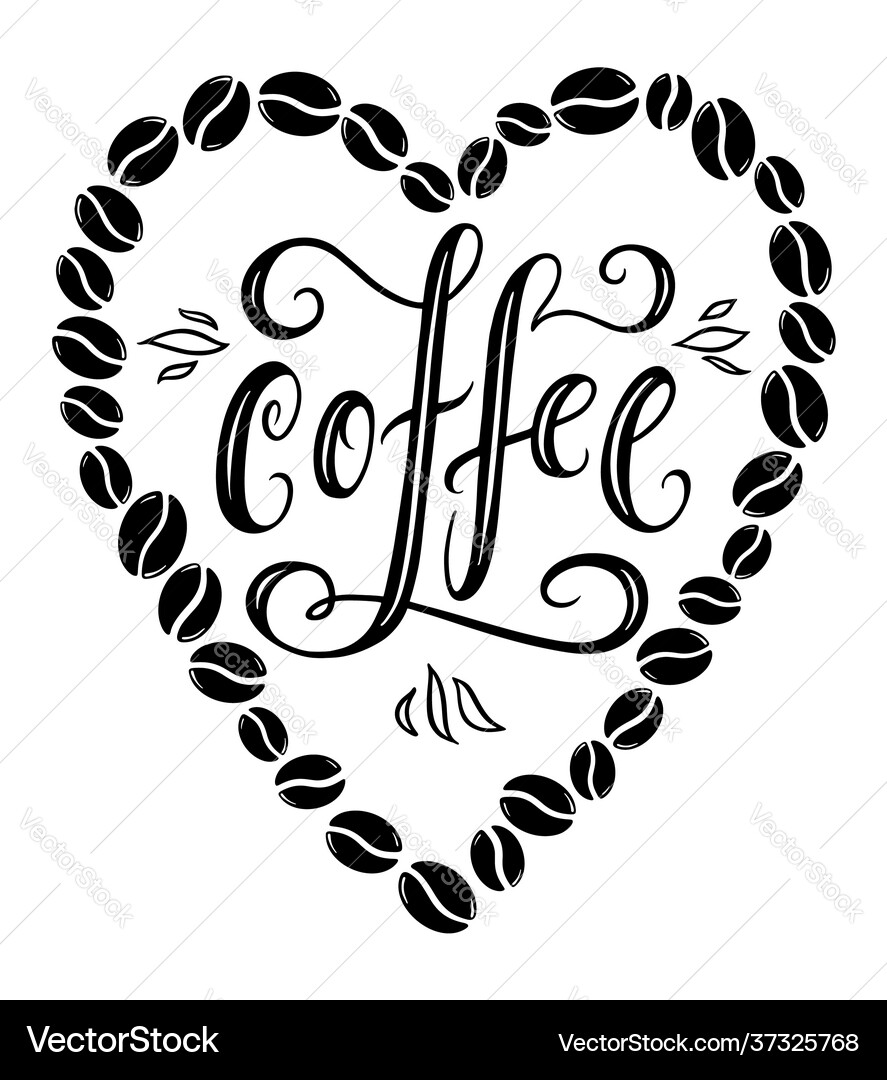 Coffee hand drawn typography lettering poster Vector Image