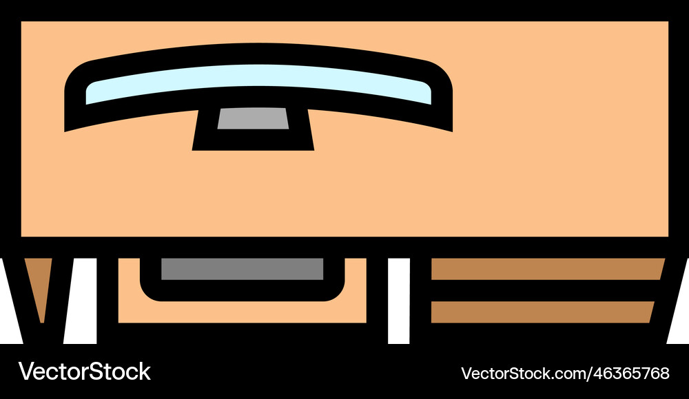 Computer table monitor top view color icon Vector Image