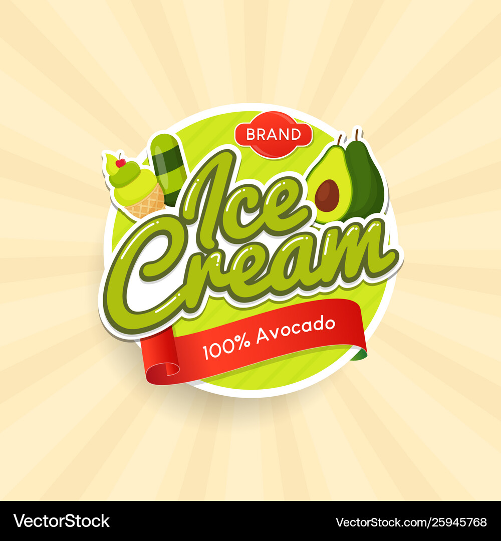 Logo label and badge ice cream Royalty Free Vector Image