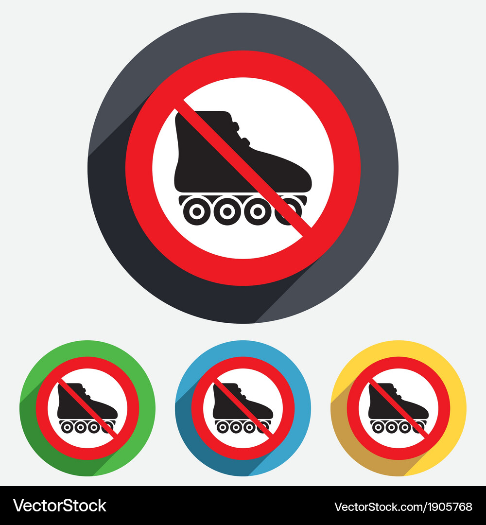No roller skates sign icon rollerblades symbol Vector Image