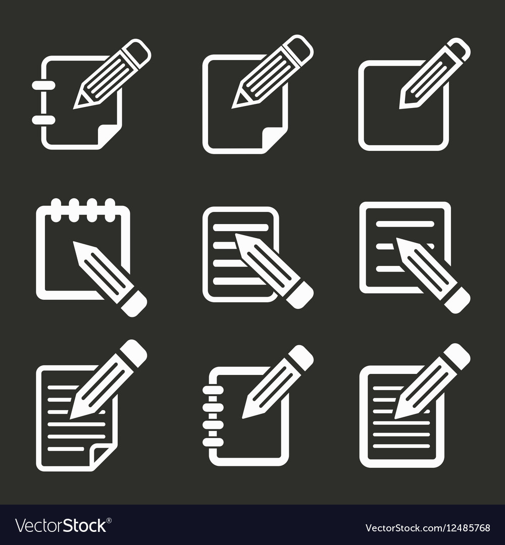 Notepad icon set Royalty Free Vector Image - VectorStock