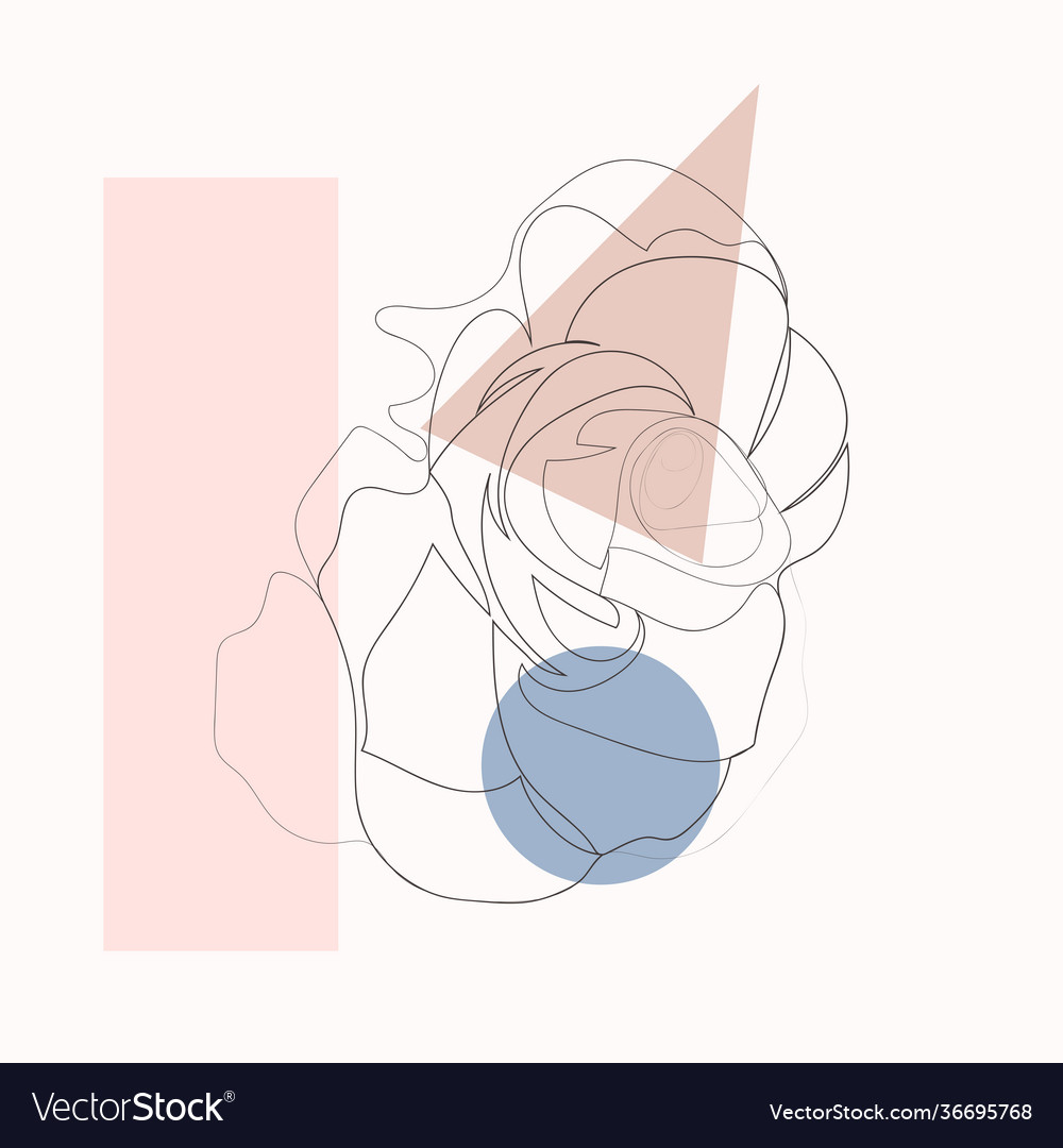 One line with minimal shapes patterns tropical Vector Image