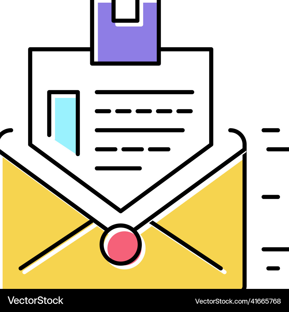 Order sending in letter color icon Royalty Free Vector Image