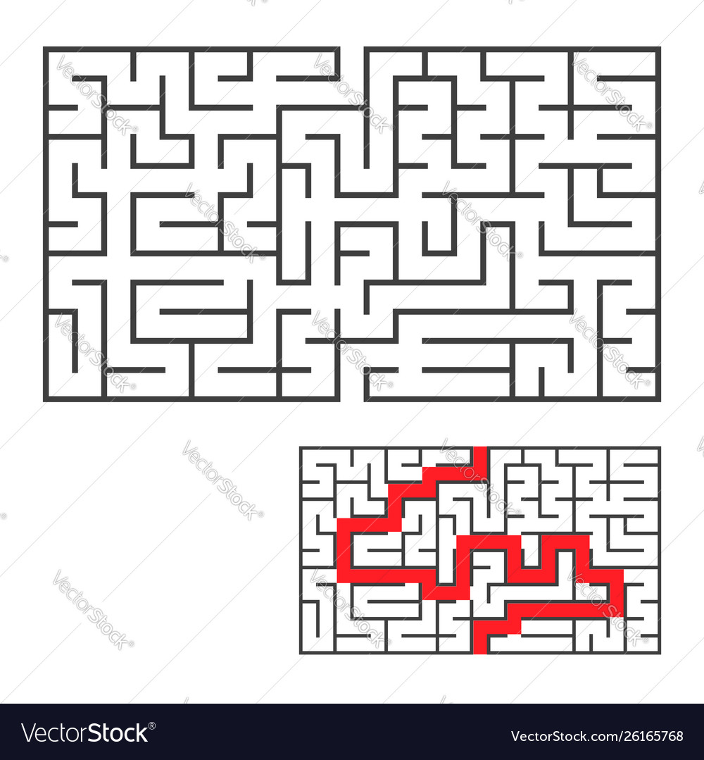 Rectangular labyrinth with an input and exit Vector Image
