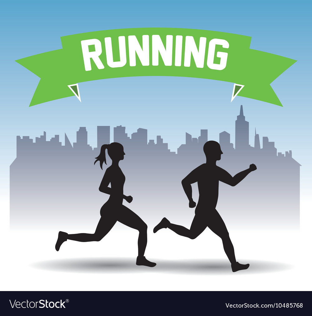 Runner athlete running design Royalty Free Vector Image