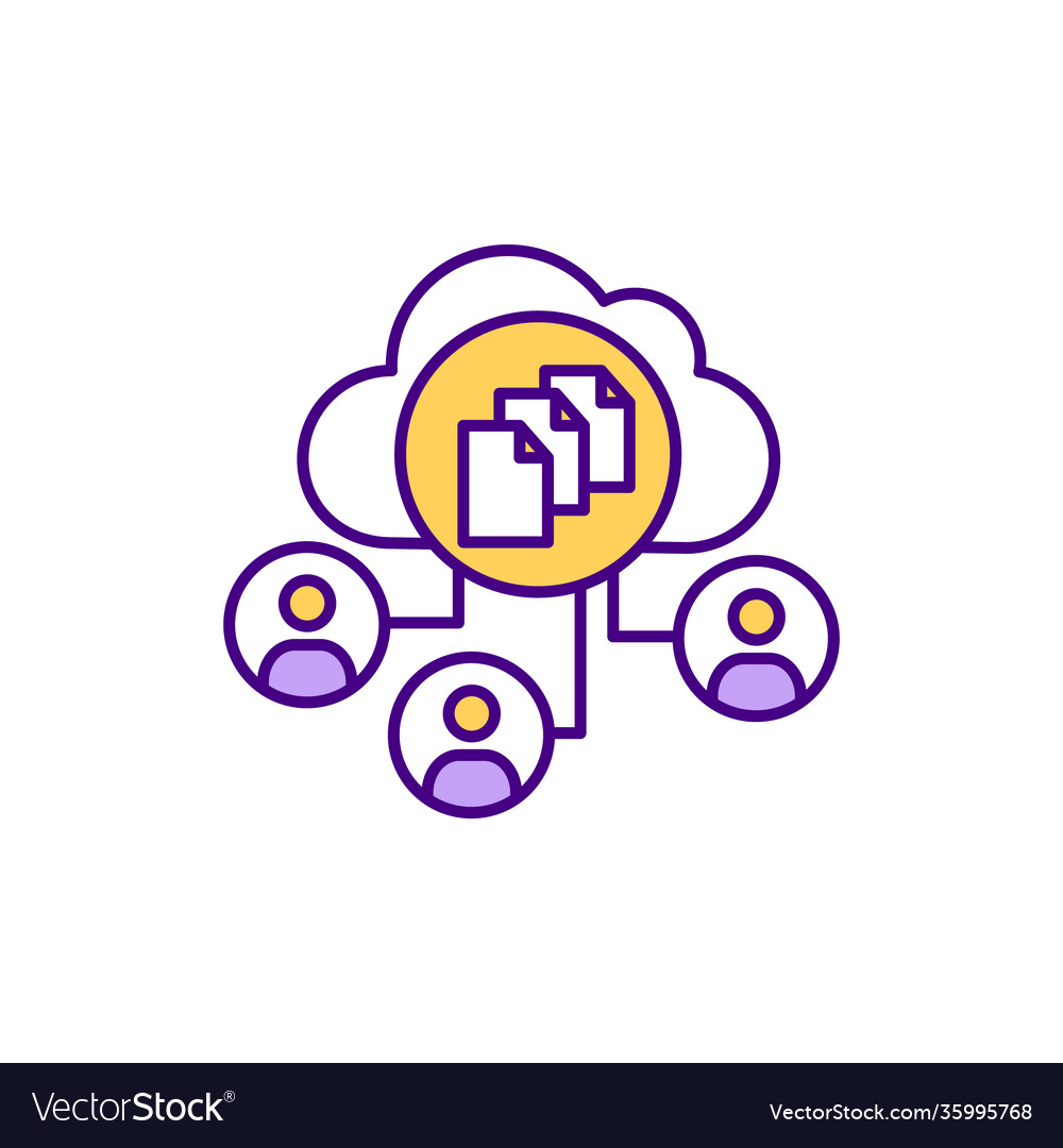 Saas project management rgb color icon Royalty Free Vector