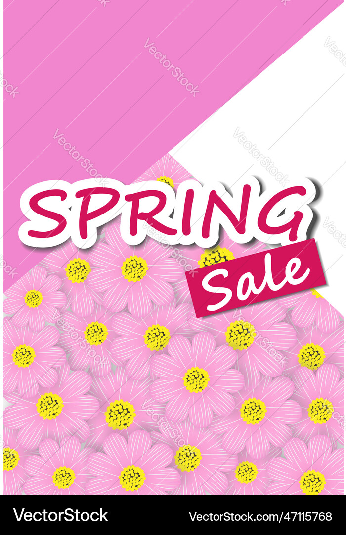 Spring sale background with beautiful flower Vector Image