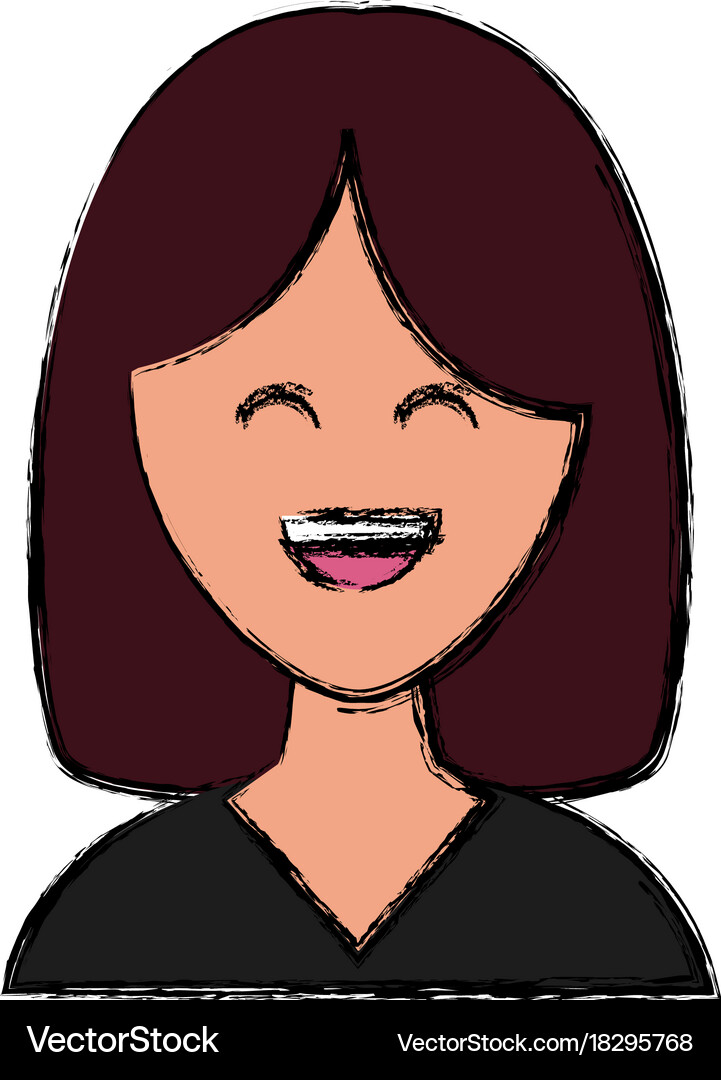 Woman smiling cartoon Royalty Free Vector Image