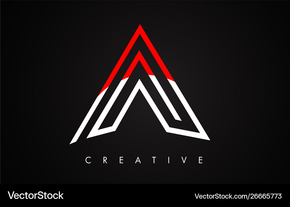 A letter red and black design logo icon Royalty Free Vector