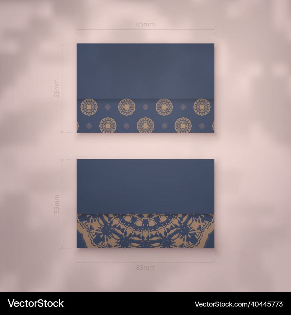 A presentable business card in blue with an old Vector Image