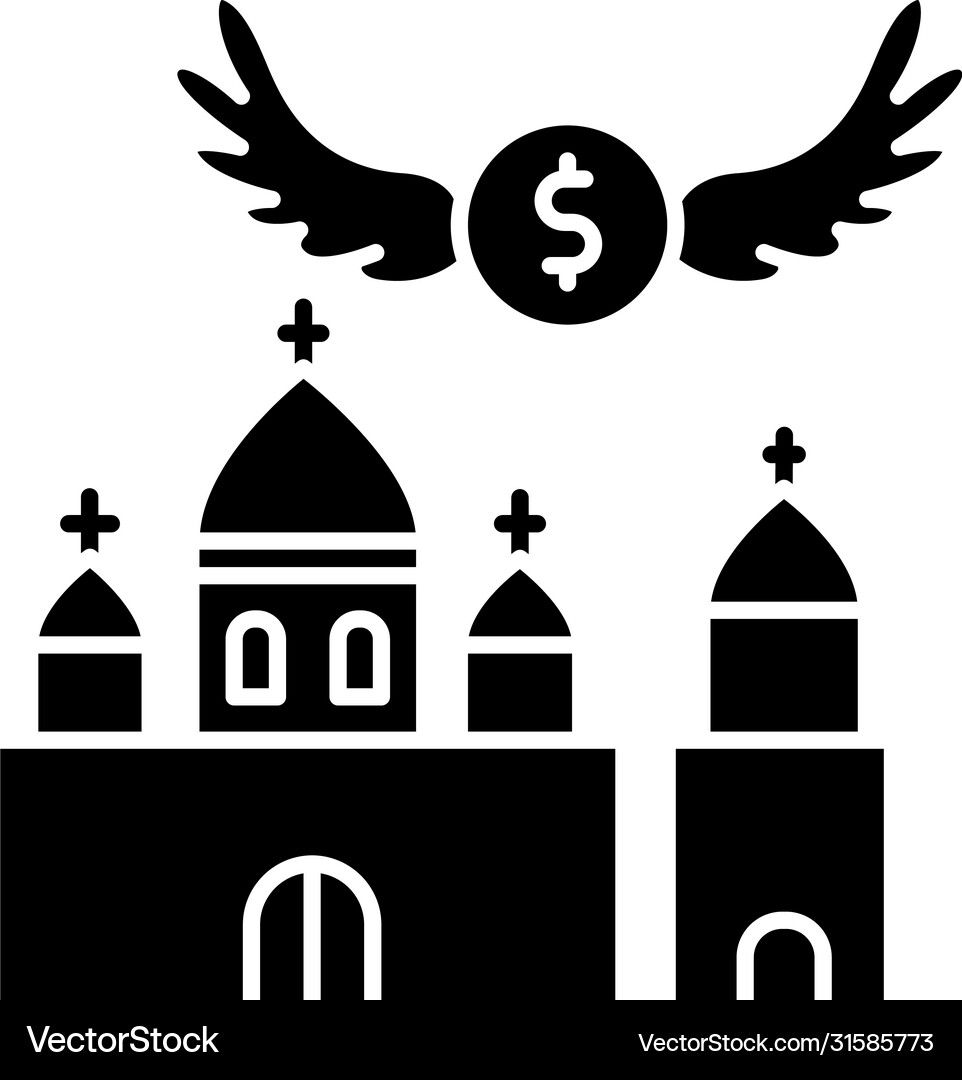 Church donation black glyph icon Royalty Free Vector Image