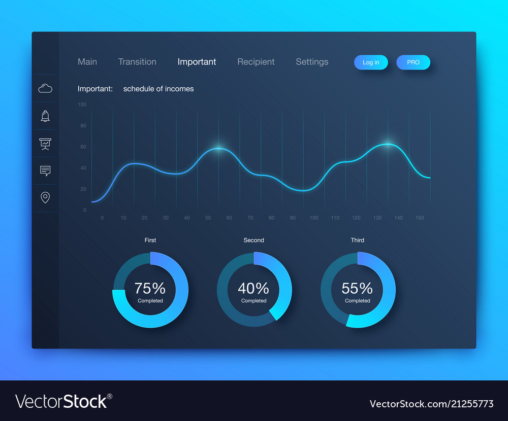 Dashboard infographic template with modern design Vector Image Dashboard infographic template with modern design Vector Image
