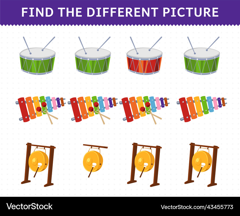Education game for children find the different Vector Image