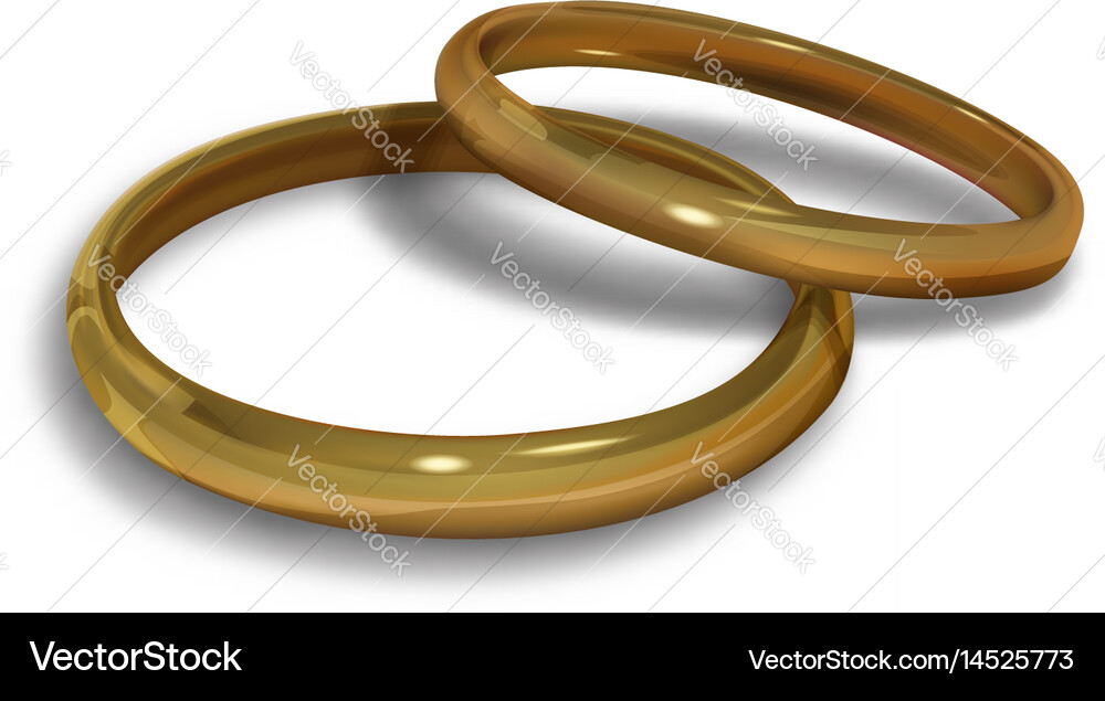 Elegant Gold Wedding Rings Royalty Free Vector Image