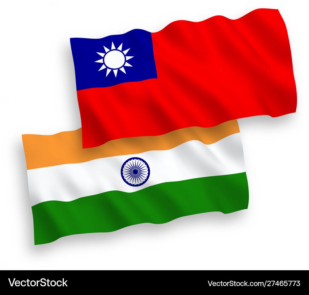 Flags india and taiwan on a white background Vector Image