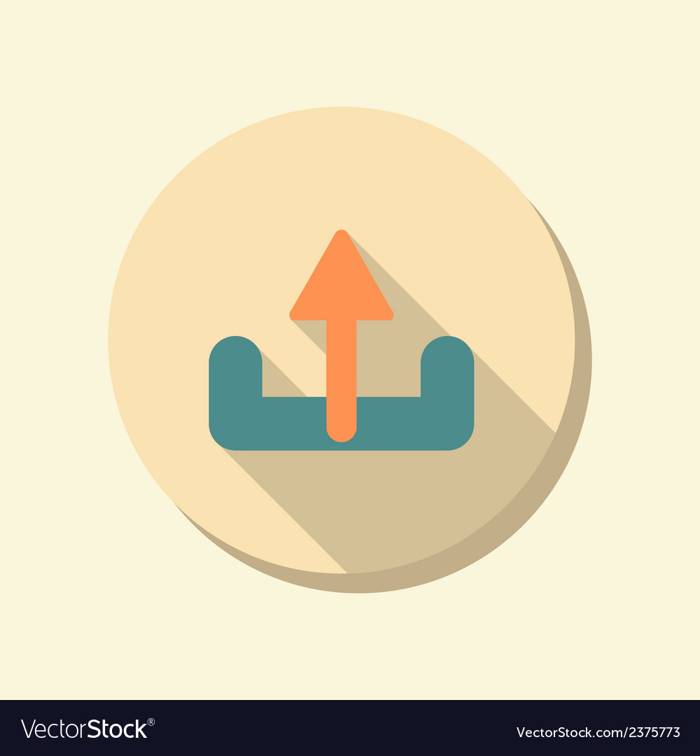 Flat circle web icon unloading Royalty Free Vector Image