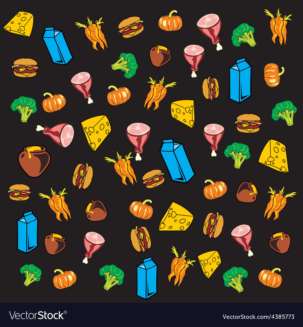 Food pattern Royalty Free Vector Image - VectorStock