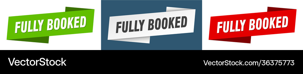 Fully booked banner ribbon label Royalty Free Vector Image