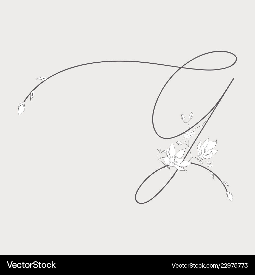 Hand drawn floral g monogram and logo Royalty Free Vector