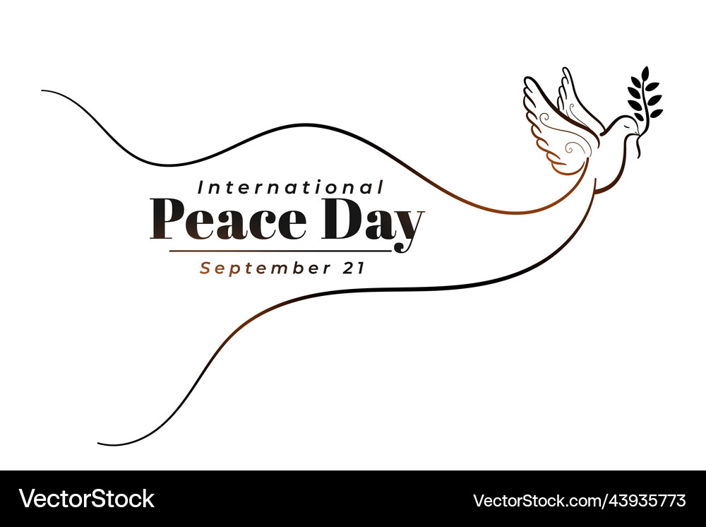 Line style international peace day banner Vector Image