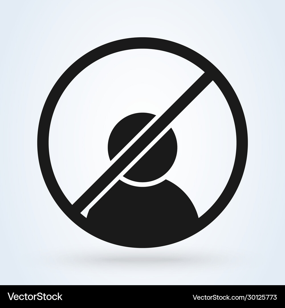 No man entry sign simple modern icon design Vector Image