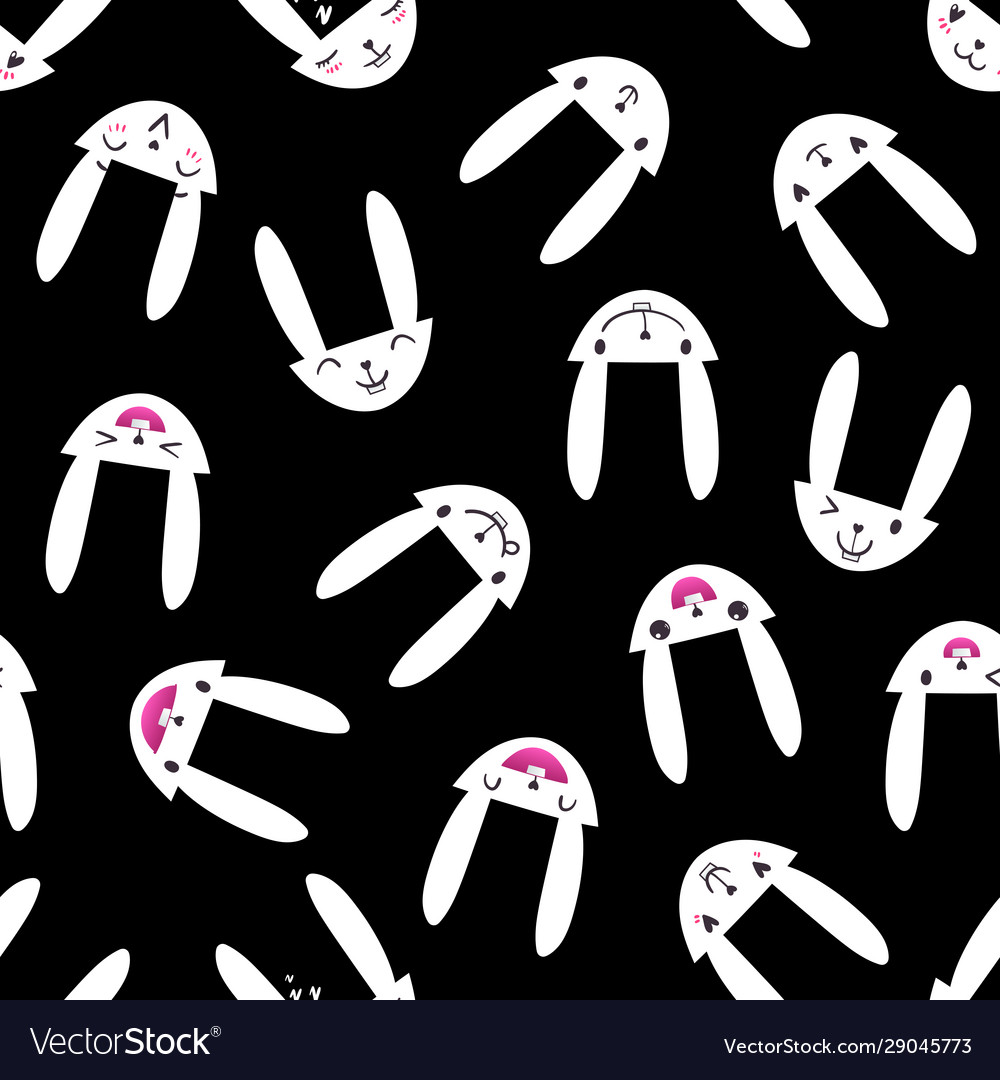 Rabbit seamless pattern-12 Royalty Free Vector Image